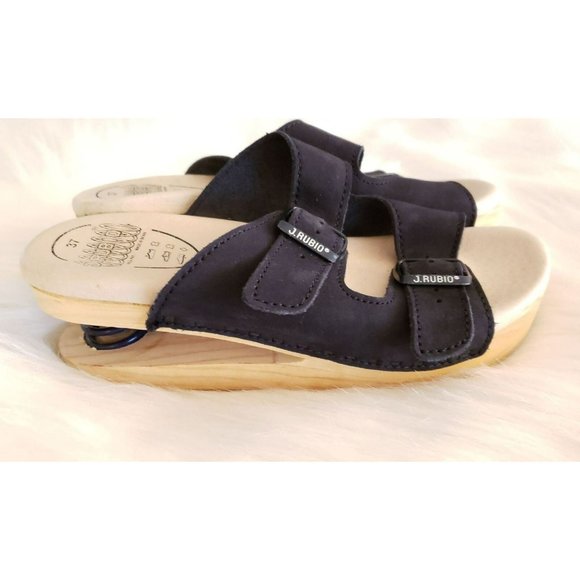 J Rubio | Shoes | J Rubio Z Coil Platform Spring Black Leather Clogs ...